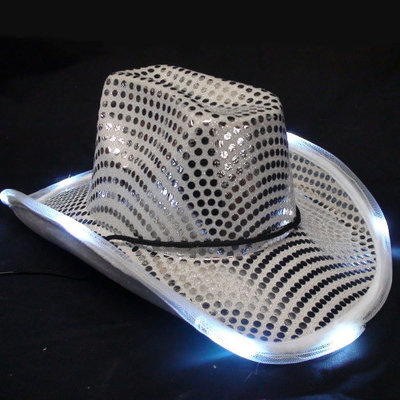 Neon Flash LED Light Up Hats Glow In Dark Flashing Lighted Cowboy Hats 5 Colors supplier