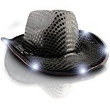 Neon Flash LED Light Up Hats Glow In Dark Flashing Lighted Cowboy Hats 5 Colors supplier