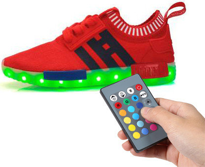Mesh Tenis Trainer Remote Control LED Shoes Full Size Low Top Flyknit For Kids supplier