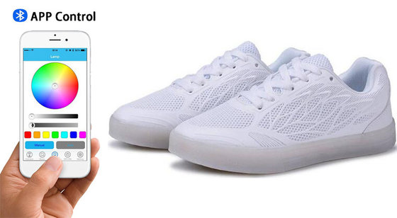 Smart Phone APP App Controlled LED Shoes Womens / Men Led Luminous Sneakers supplier