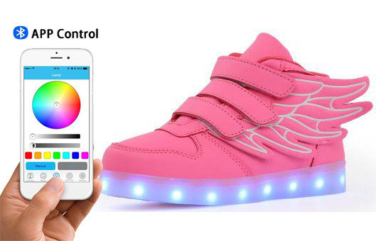 Fashional App Controlled LED Shoes High Top Light Up Sneakers For Adults Breathable supplier