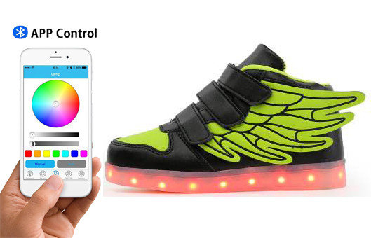 Fashional App Controlled LED Shoes High Top Light Up Sneakers For Adults Breathable supplier