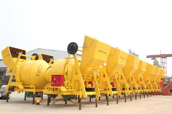 Conical reversing recharging concrete mixer