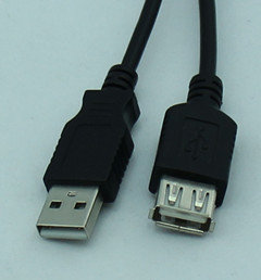 Black USB2.0 AM To AF Extension Cable