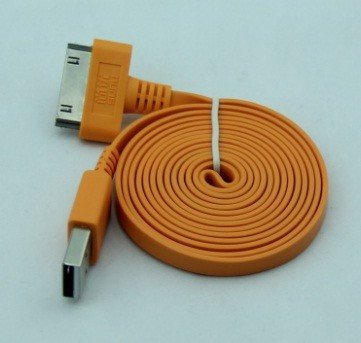 Yellow Flat USB2.0 Cable to 30 Pins for Iphone4/4S/4C
