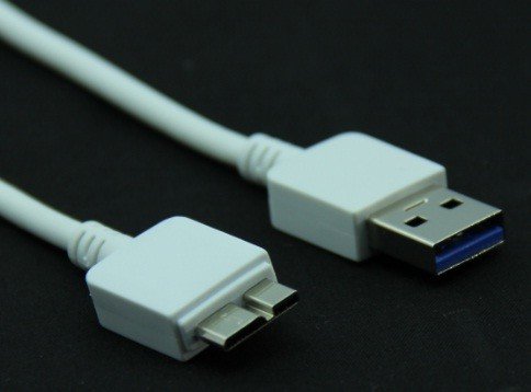 White Round Micro USB 3.0 Cable for Samsung Galaxy S5