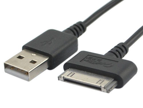 Black USB2.0 AM to 30 pin Apple Connector USB Cable