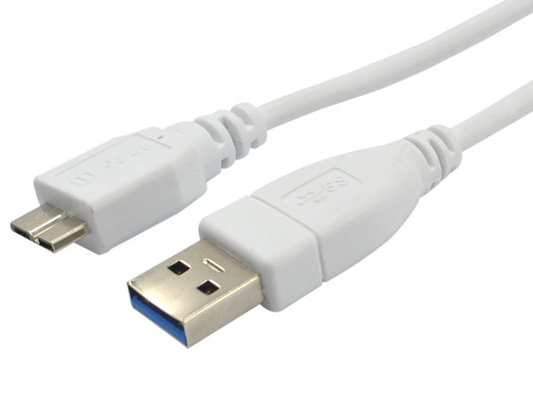 White Round USB3.0 A Male to Micro Micro Charge Cable