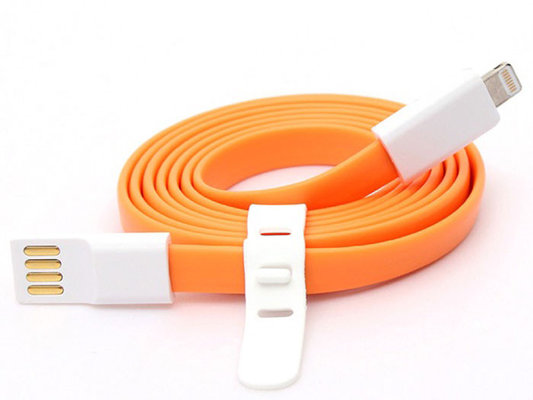 Orange Flat Cable A male to 8 Pin Apple Connector