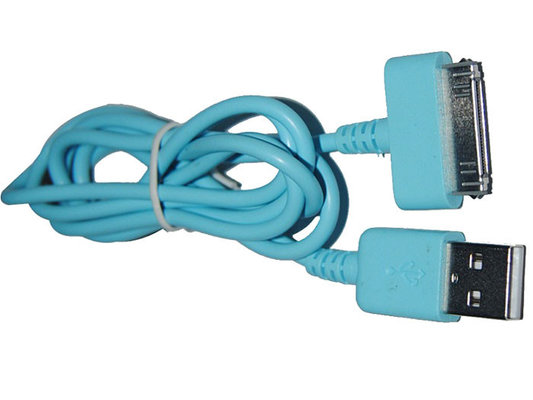 Blue USB2.0 Charge & Sync Cable to 30 Pin Connector Cable