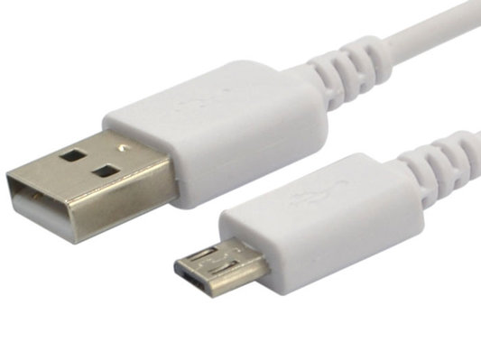 White USB2.0 Charge Data Cable A MALE to Micro 5 Pin Connector Cable