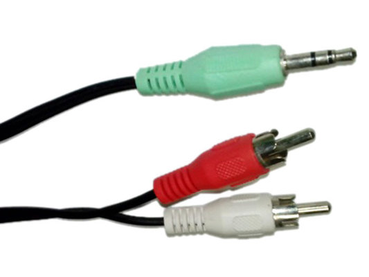 3.5mm Stereo Plug Jack to 2 RCA Male Stereo Audio Cable