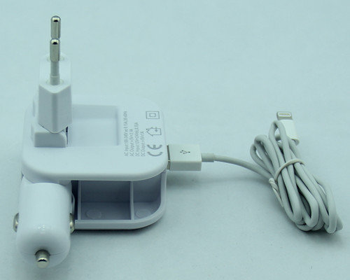 2 in 1 EU Plug Foldable Design Dual USB Car Charger and Wall Charger