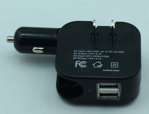2 in 1 Dual USB Port car charger and wall charger