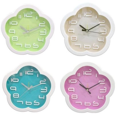 Flower Design Plum Blossom Shaped Alarm Clock Candy Color Clock