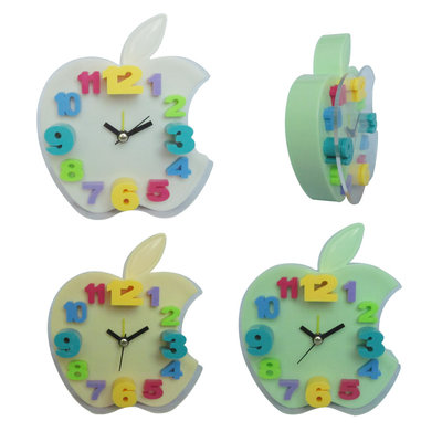 Apple shape digital clock with glass