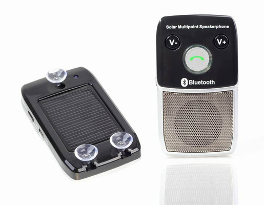 Bluetooth speakerphone hands free car kit with solar power