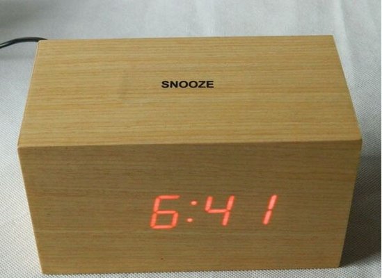LED wood clock with voice control and touch function