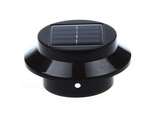 Solar Powered Fence Gutter Light with 3 LED 2 Battery Outdoor Garden Wall Lobby Lamp(Black)