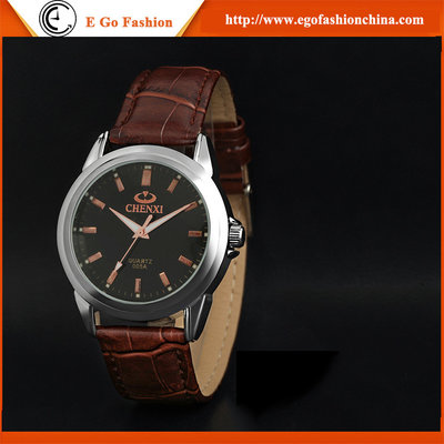 005A New Fashion Women Men Quartz Stainless Steel Watch Rhinestones Couple Leather Watches