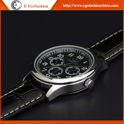 010B Fashion Jewelry Wholesale Stainless Steel Watches Leather Band Quartz Analog Watches
