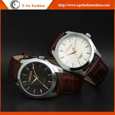 024A Couple Watches Unisex Gift Wristwatch Stainless Steel Back Genuine Leather Watch Man