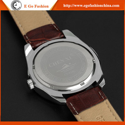 024A Couple Watches Unisex Gift Wristwatch Stainless Steel Back Genuine Leather Watch Man