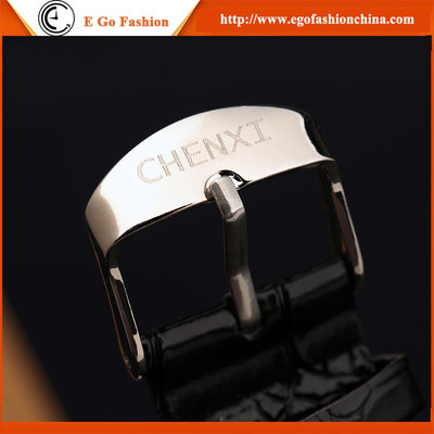 024A Couple Watches Unisex Gift Wristwatch Stainless Steel Back Genuine Leather Watch Man