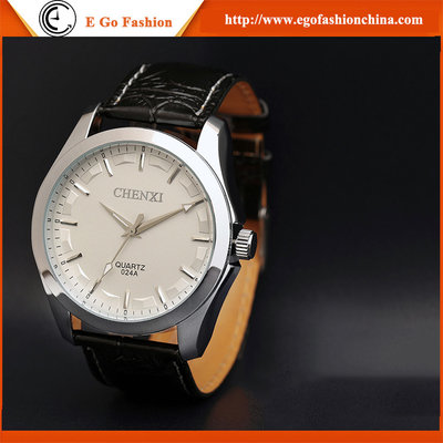 024A2 CHENXI Branding Watch Leather Strap Stainless Steel Back Watches Quartz Analog Watch