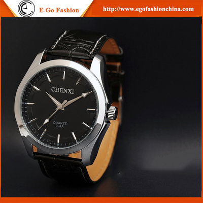 024A2 CHENXI Branding Watch Leather Strap Stainless Steel Back Watches Quartz Analog Watch