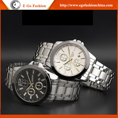 D009A Day&Date Analog Watch Fashion Jewelry Wholesale Stainless Steel Quartz Watch for Man