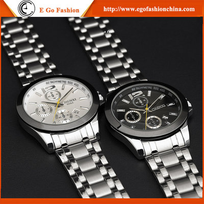 D009A Day&Date Analog Watch Fashion Jewelry Wholesale Stainless Steel Quartz Watch for Man