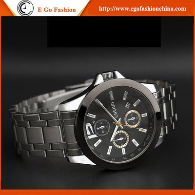 D009A Day&Date Analog Watch Fashion Jewelry Wholesale Stainless Steel Quartz Watch for Man