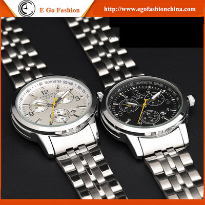 017A Fashion Watches Wholesale 3 Subdials for Decoration Stainless Steel Watch Men's Watch