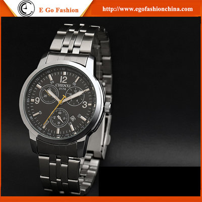 017A Fashion Watches Wholesale 3 Subdials for Decoration Stainless Steel Watch Men's Watch