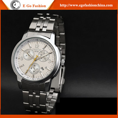 017A Fashion Watches Wholesale 3 Subdials for Decoration Stainless Steel Watch Men's Watch