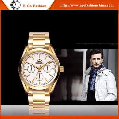 006B IPG 3 Subdials Watches Full Gold Golden Watch Man Quartz Watch Stainless Steel Watch