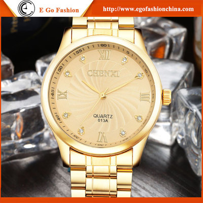 013 Full Gold Stainless Steel Watches Man Watch Quartz Watch Casual Dress Watch Roma Watch