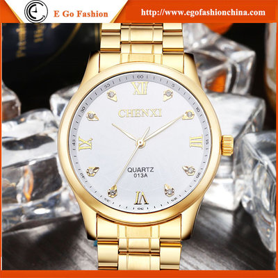 013 Full Gold Stainless Steel Watches Man Watch Quartz Watch Casual Dress Watch Roma Watch