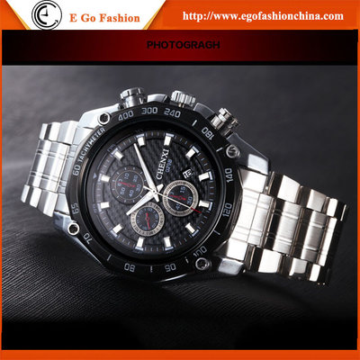 029B Stainless Steel Watches for Man Business Watch Quartz Analog Watches 3 Subdials Watch