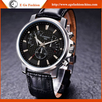 058A 3 Small Dials Watch Unisex Watch Genuine Leather Watch Business Watch Quartz Watch