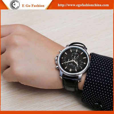 058A 3 Small Dials Watch Unisex Watch Genuine Leather Watch Business Watch Quartz Watch