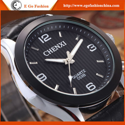 059B Genuine Leather Watch Sport Watch Quartz Analog Watches for Boy Girls Cheap Watches