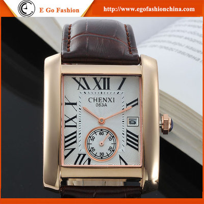 063A Fashion European Hotsale Watches Women Luxury Watch Rose Gold Square Quartz Watch New