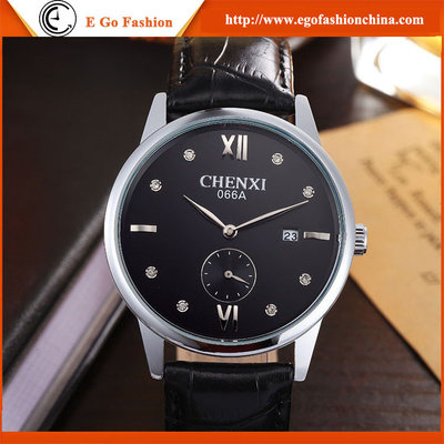 066A Fashion Business Watch Super Classic Design Rose Gold Roman Numbers Unisex Watch Hot