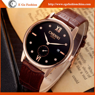 066A Fashion Business Watch Super Classic Design Rose Gold Roman Numbers Unisex Watch Hot