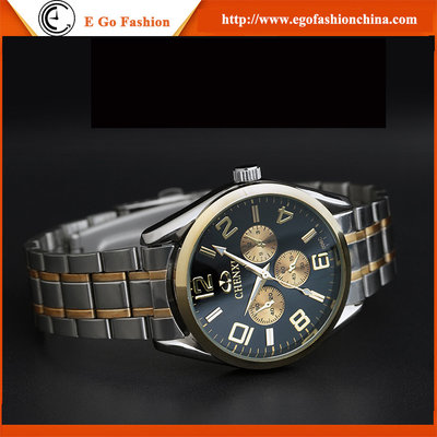 006C Fashion Watches Wholesale Stainless Steel Watch 3 Subdials Watch Quartz Gold Watches