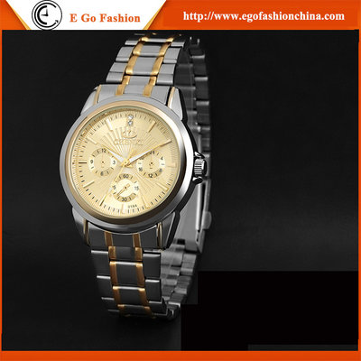018A E Go Fashion Watches Man 3 Small Dials Golden Watch Original Japan Quartz Watch Mens