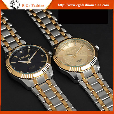 Gold Plate Golden Watch Fashion Jewelry Watch Luxury Watches Man Stainless Steel Watch Men