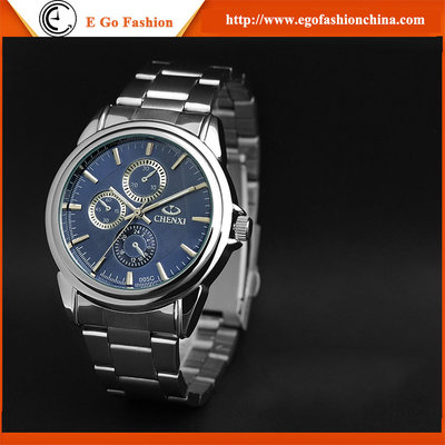 3 Subdials Luxury Watch Decorational Small Dial Watch Quartz Watches Man Stainless Steel